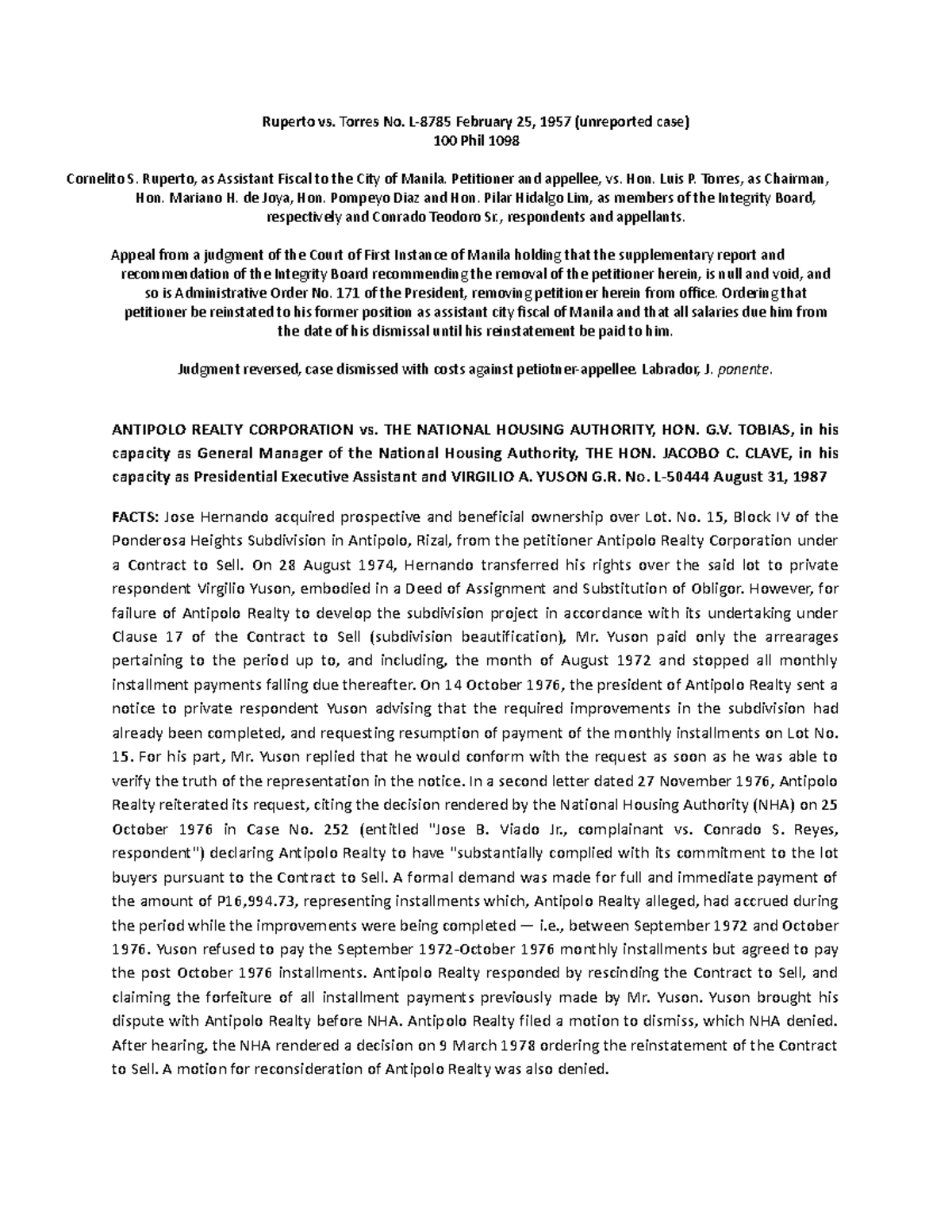 Casesdigests - Case Digests on Consti 1 - Constitutional Law - Studocu