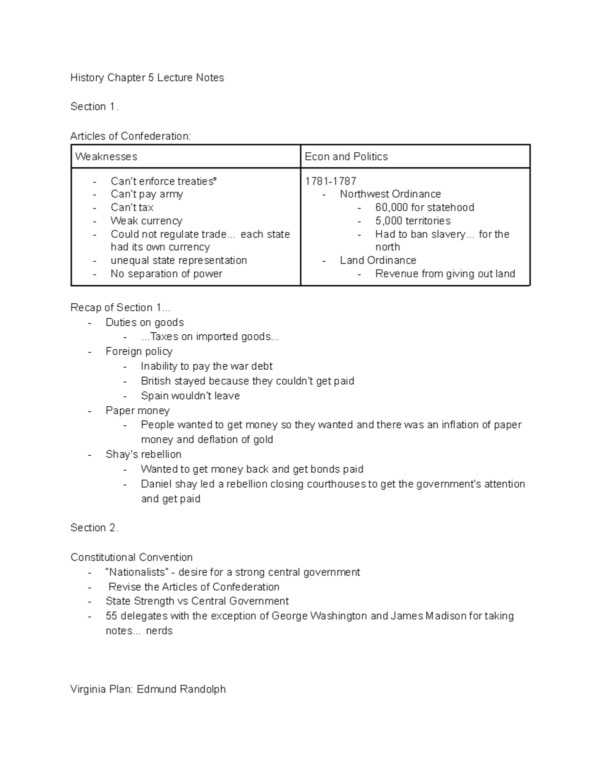 History - Chapter 5 Lecture notes - History Chapter 5 Lecture Notes ...