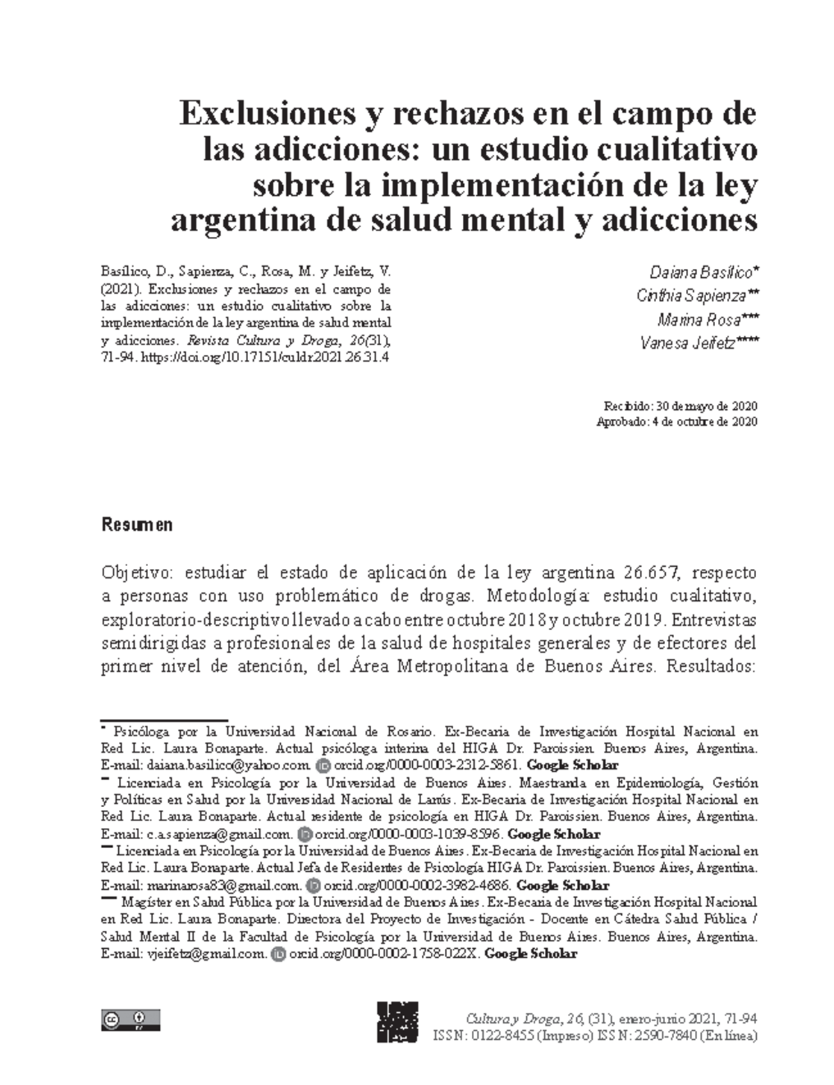 (13) Exclusiones Y Rechazos EN EL Campo DE LAS Adicciones UN Estudio ...