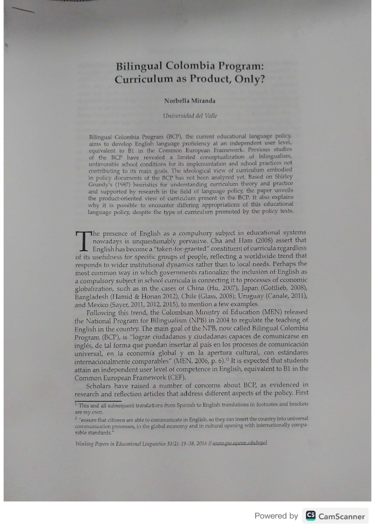 Bilingual Colombia Program - Licenciatura en educación infantil - Studocu