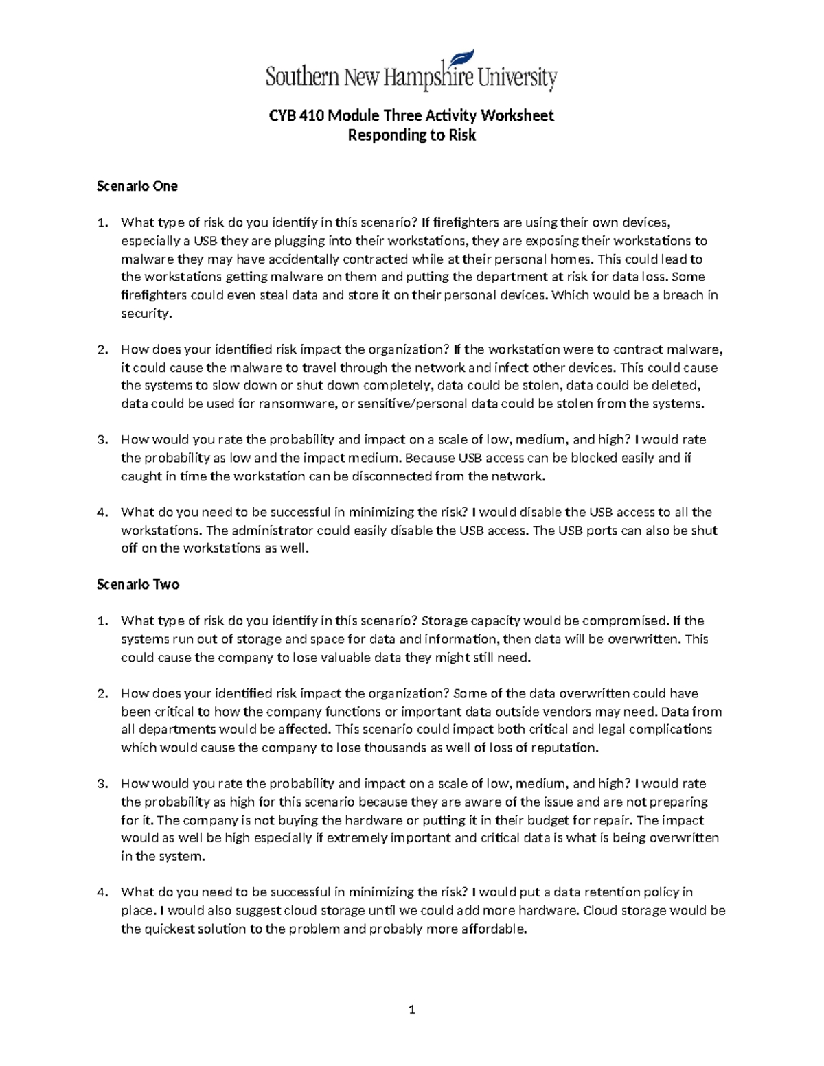 CYB 410 Module Three Activity Emily Brooks - CYB 410 Module Three ...