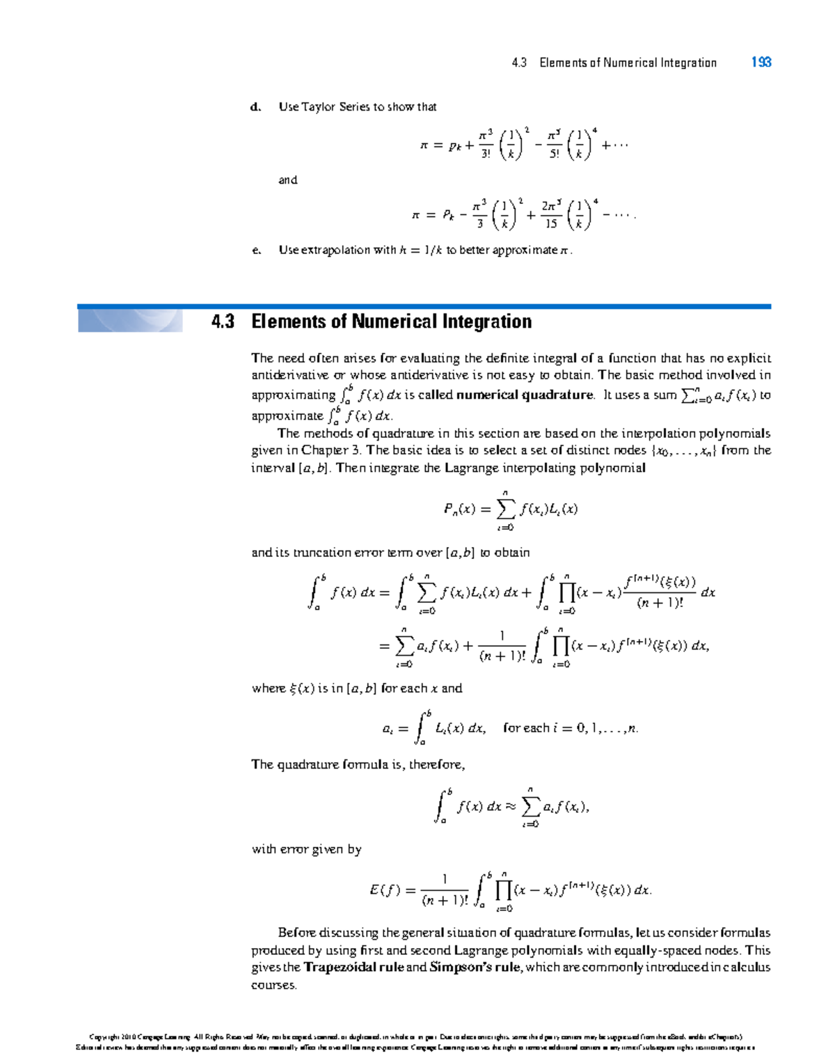 Week 12 - weekly lecture notes - 4 Elements of Numerical Integration ...
