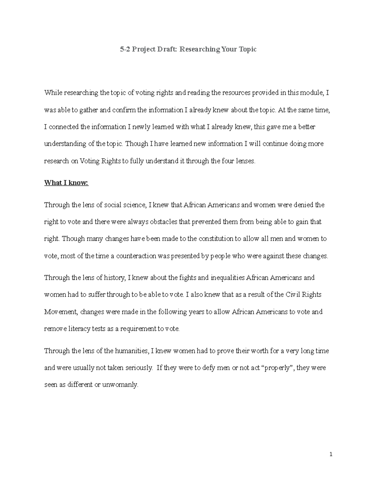 5-2 Project Draft Researching Your Topic - At the same time, I ...