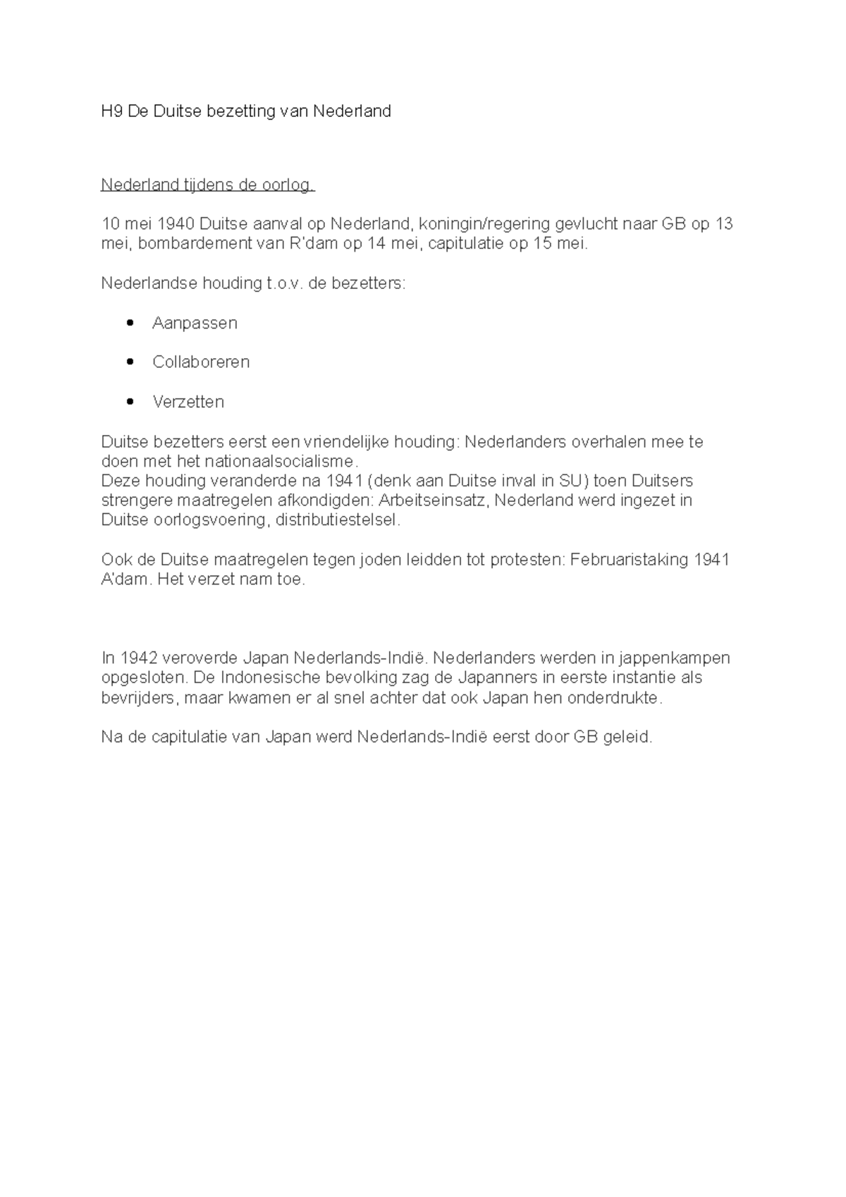 H9 De-Duitse-bezetting-van-Nederland - H9 De Duitse bezetting van ...
