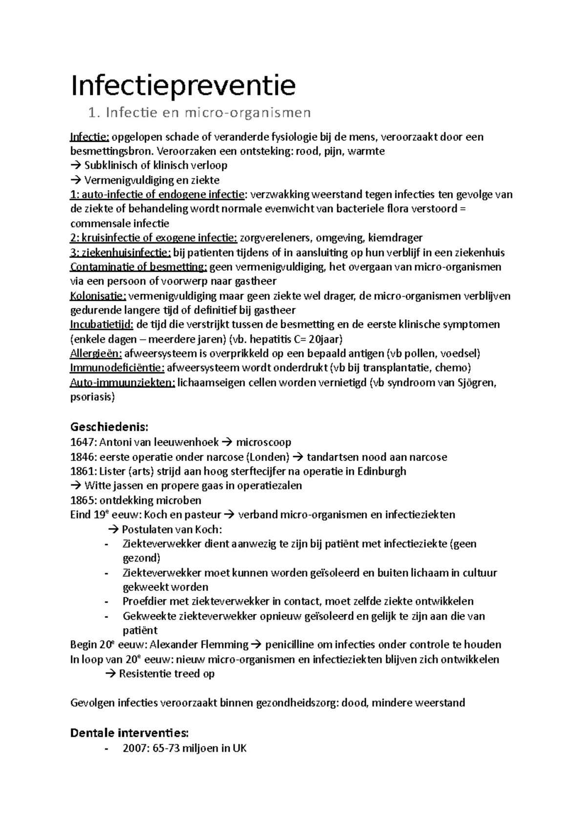 Infectiepreventie - Infectie en micro-organismen Infectie: opgelopen ...