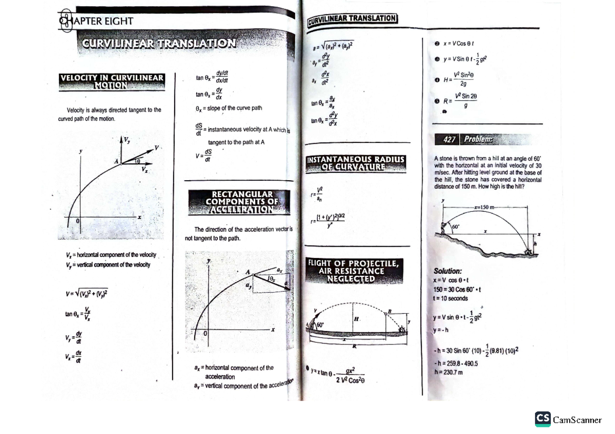 Mech E 2-Curvilinear - Lecture Notes of Dynamics of rigid bodies ...