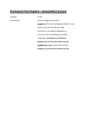 Byggprocessen - anteckningar - 1örstudien (behovsutredning) Analyser ...