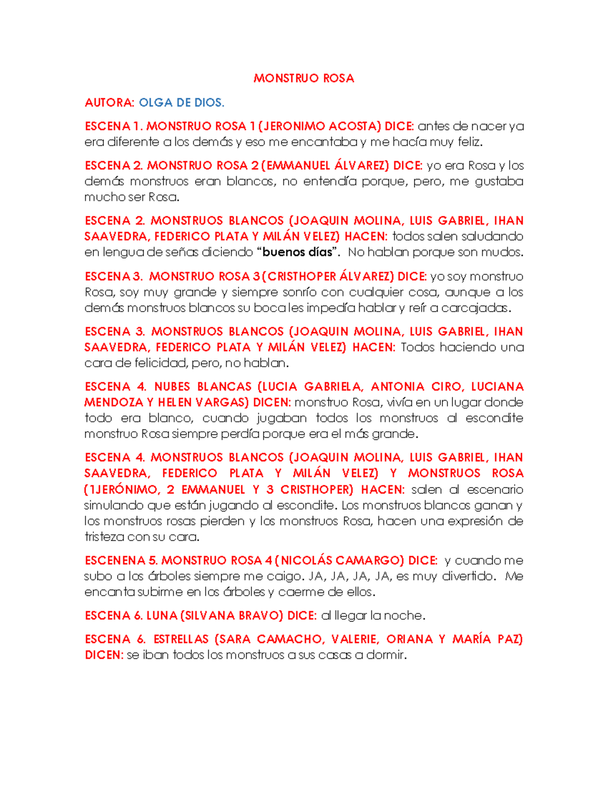 EL Monstruo ROSA - Ninguna - MONSTRUO ROSA AUTORA: OLGA DE DIOS. ESCENA ...