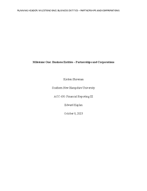 Final Project- ACC 630 - Final Project: Advanced Accounting Report ...
