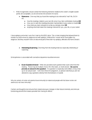 Rise 4-Chapter 5. - RISE Assignments should contain the following ...
