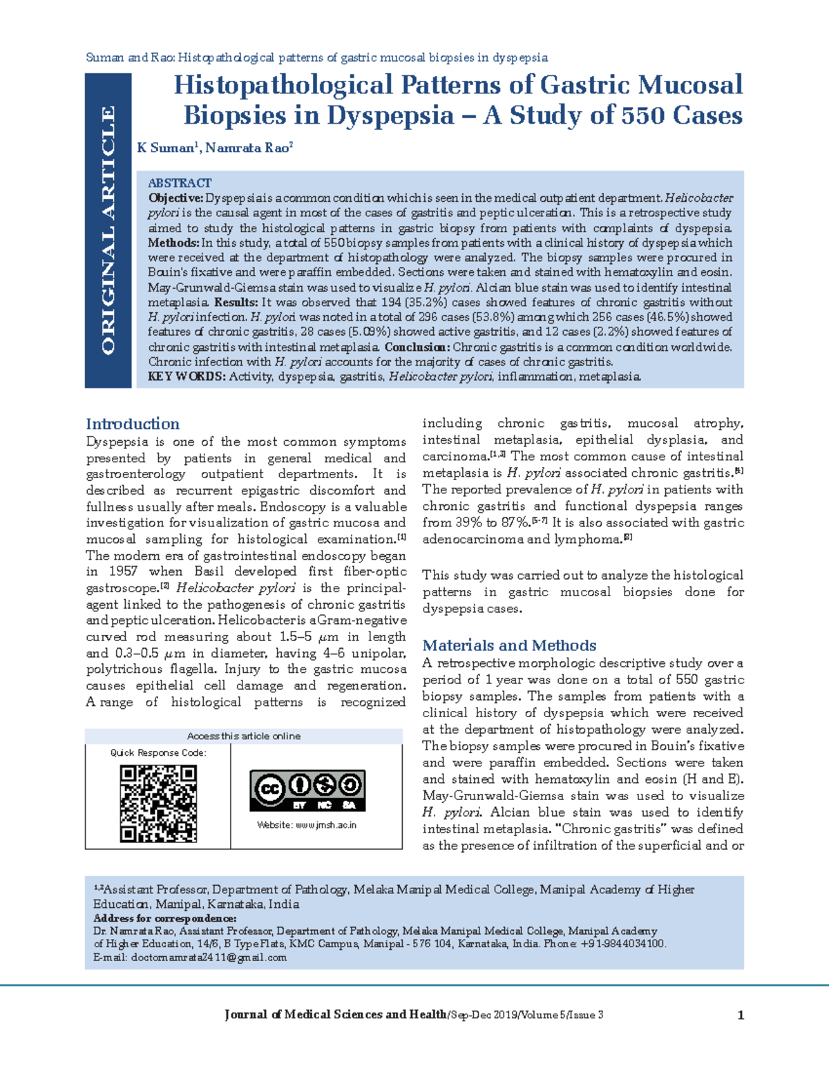 01 JMSH 01 OA 2 - Good - Histopathological Patterns of Gastric Mucosal ...