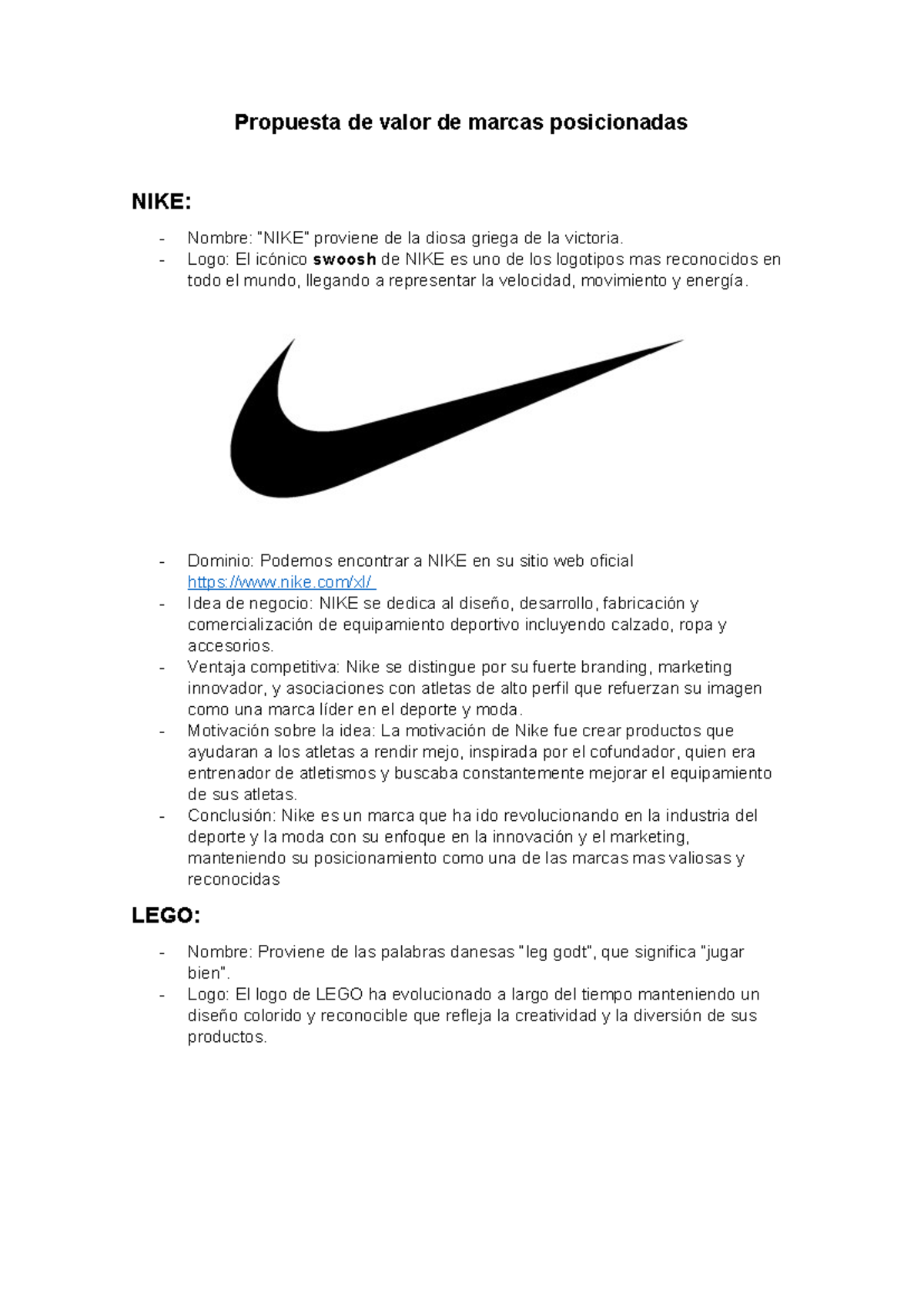 Propuesta de valor de marcas posicionadas Yehison Llatas - Propuesta de ...