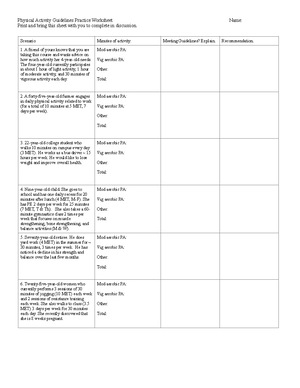 Physical Activity & Health Unit 1 Exam SG - Physical Activity & Health ...