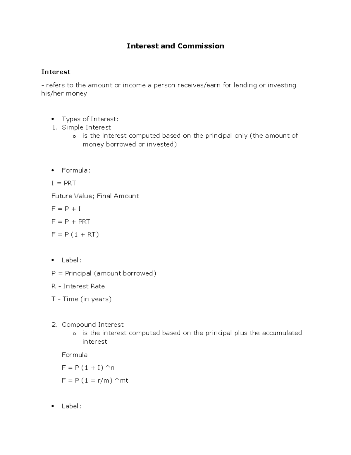 An Introduction to Interest and Commission - Interest and Commission ...