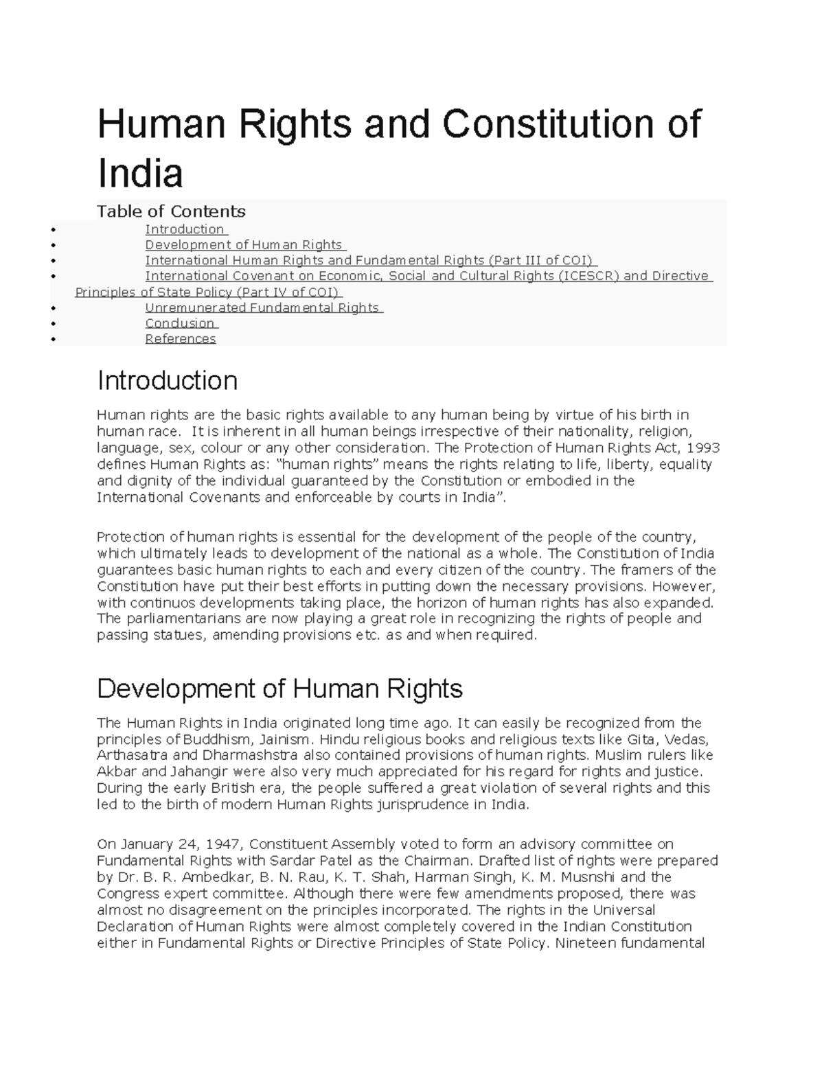 Human Rights and Constitution of India - Human Rights and Constitution ...
