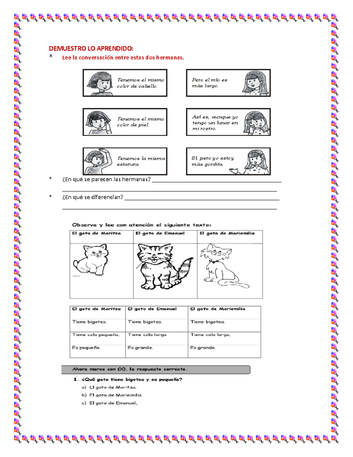 Viernes 04 NOV - aaaa - DEMUESTRO LO APRENDIDO: * Lee la conversación ...