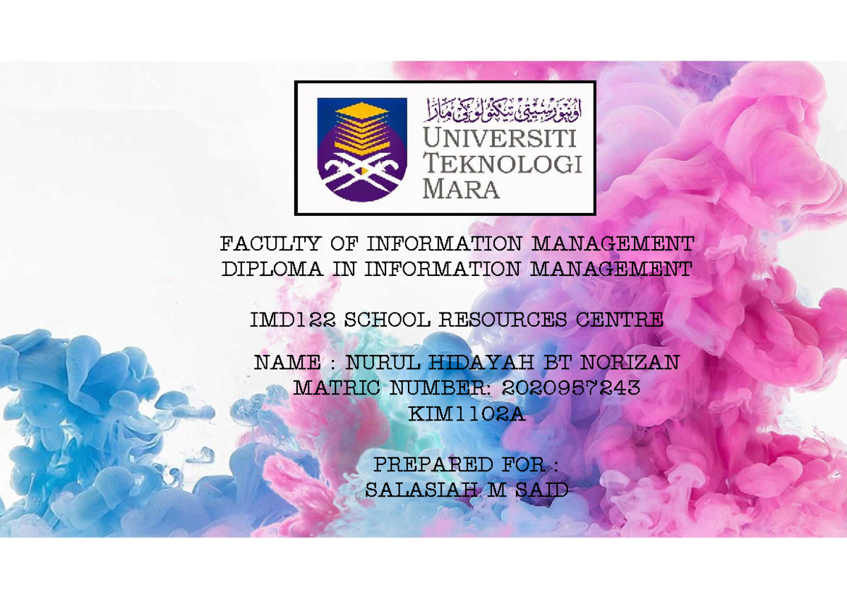 ( SCHOOL RESOURCES CENTER IMD122 ) YIS Japan - Diploma in Information ...