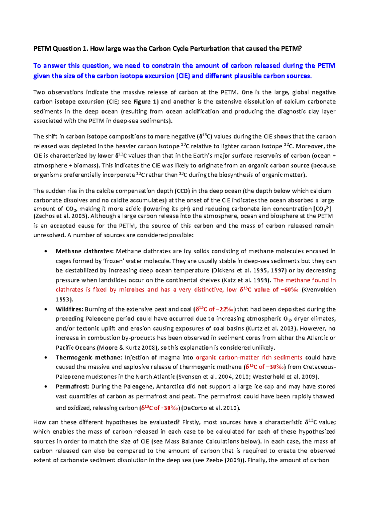 Wk10 PETM Q5 How much carbon is required to produce the PETM ...