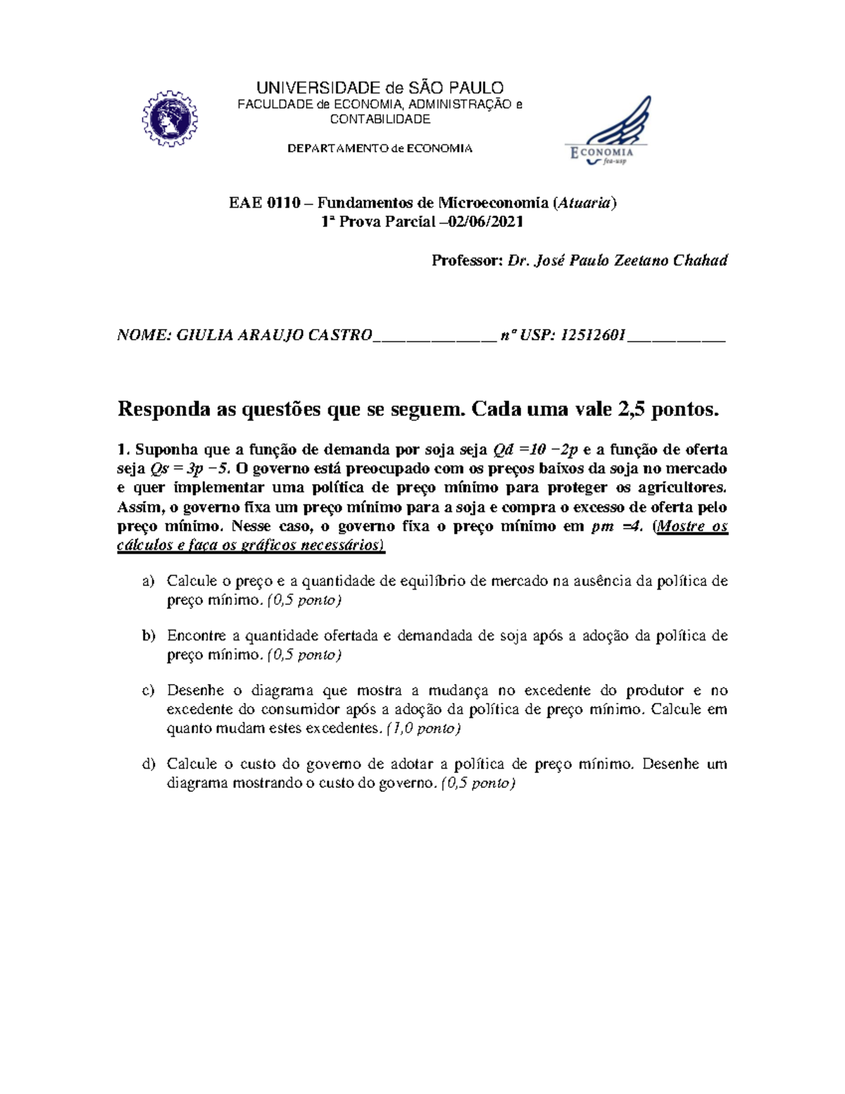 P1 - Giulia Castro - dkkn skskm iskmskms - UNIVERSIDADE de SÃO PAULO ...