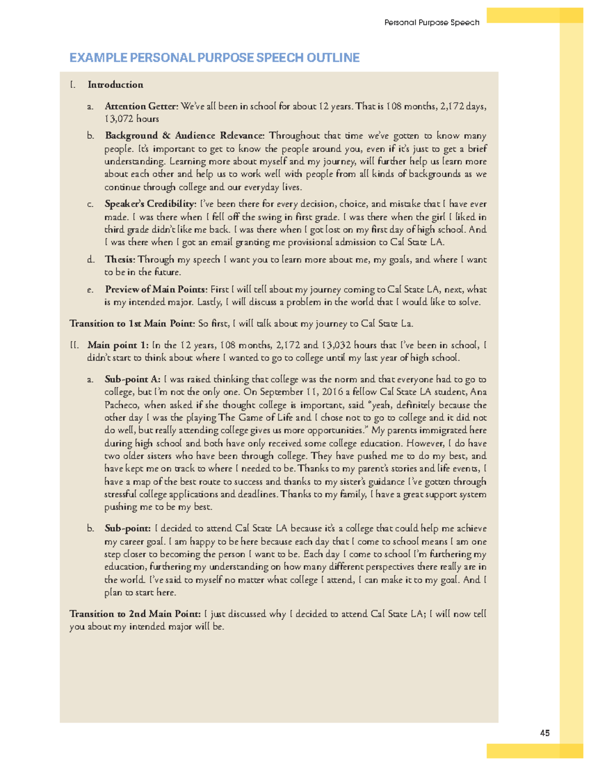 Personal Purpose Example - 45 Personal Purpose Speech EXAMPLE PERSONAL ...