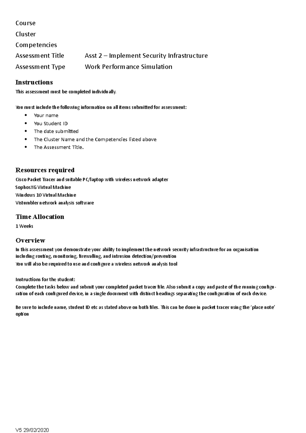 Assessment 2 - Course Cluster Competencies Assessment Title Asst 2 ...