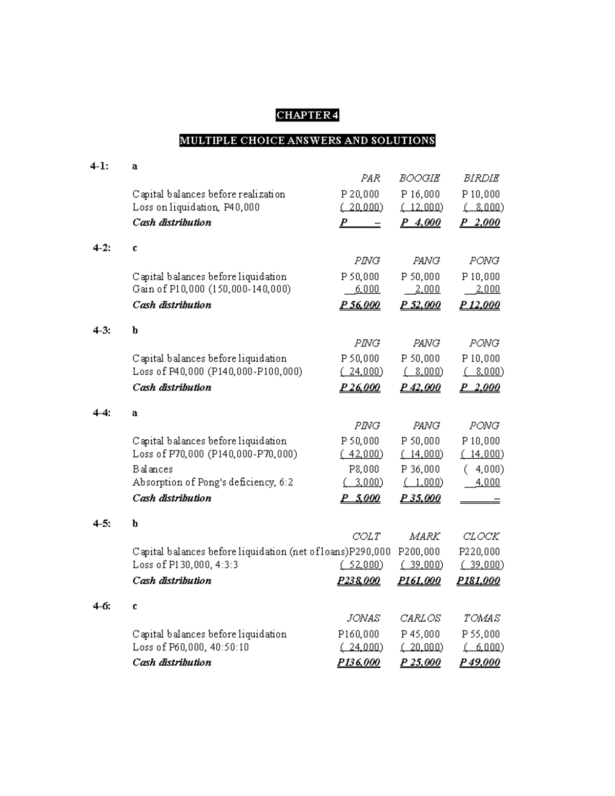 Chapter 4 - Advanced Accounting by Guerrero - CHAPTER 4 MULTIPLE CHOICE ...