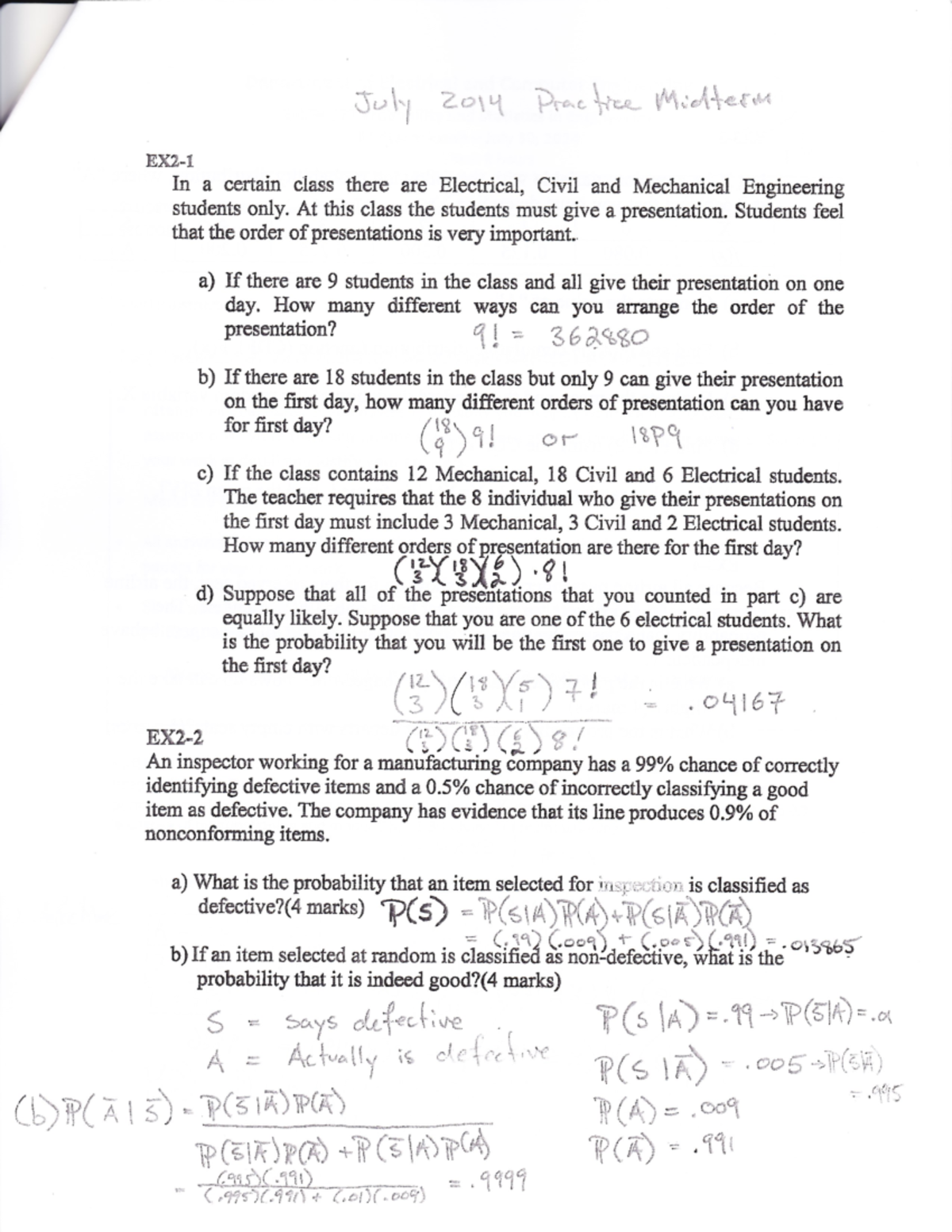 2014 Summer Sample - Exam - ENGR 391 - Studocu