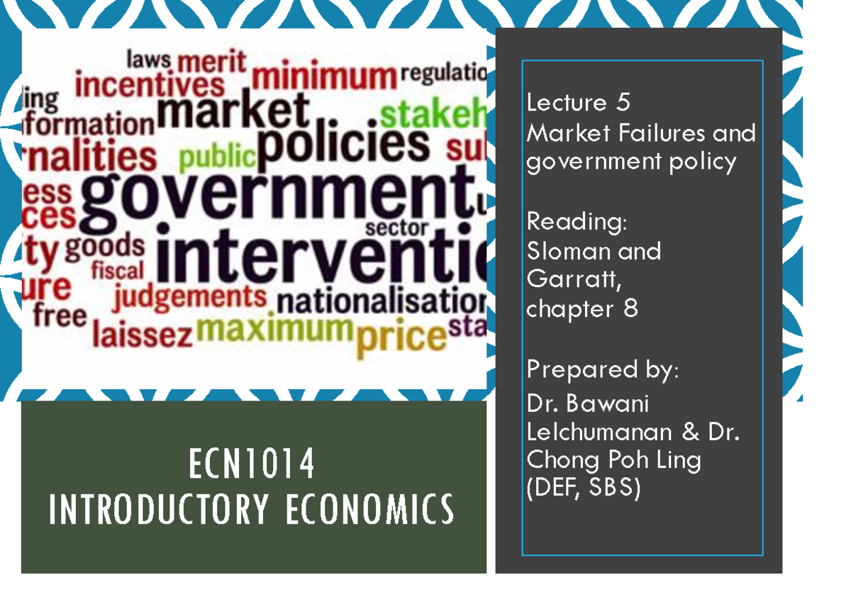 L5 Market Failures and Government Policy - ECN INTRODUCTORY ECONOMICS ...