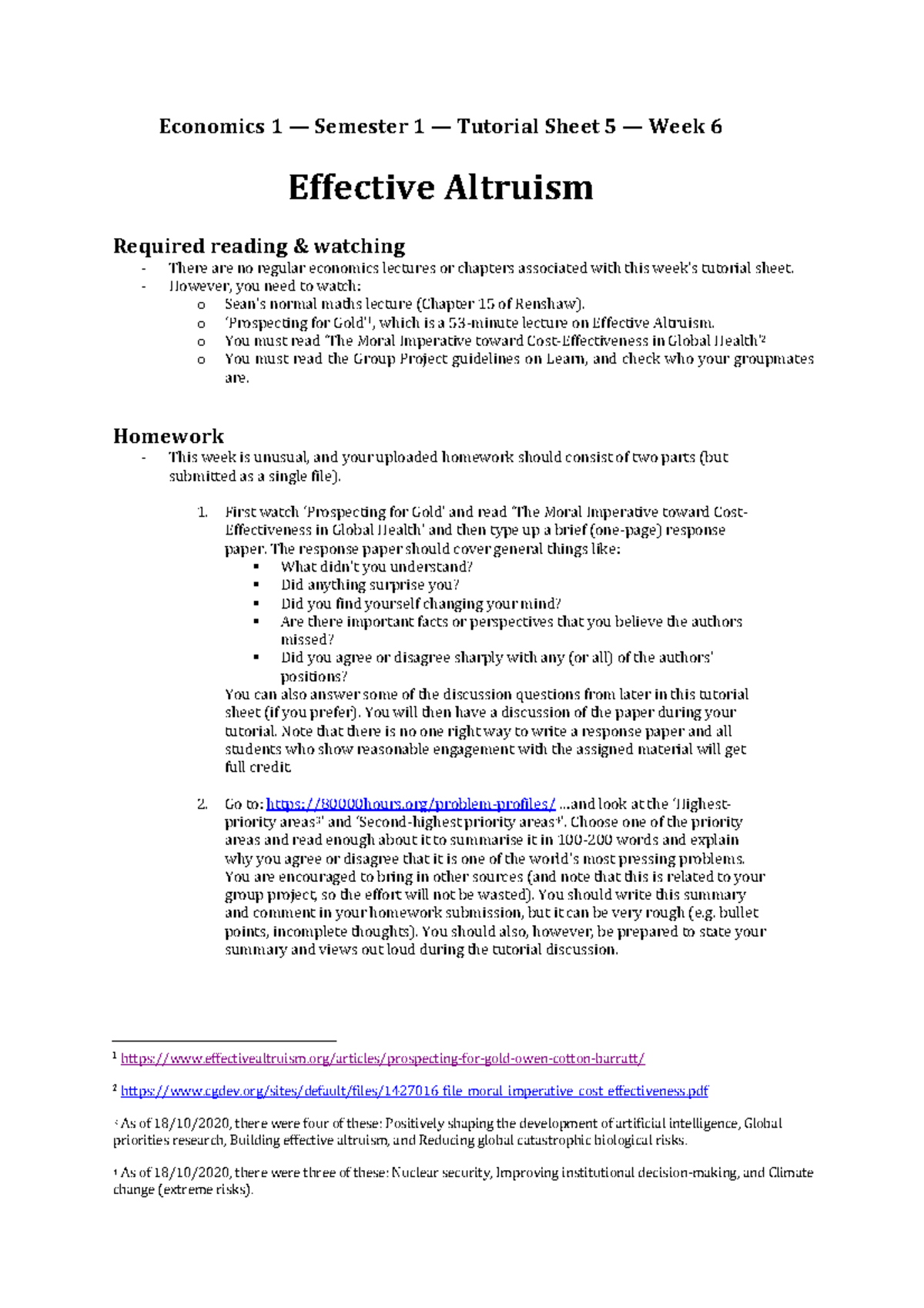 Econ 1 – S1 – W6 – Questions - Economics 1 — Semester 1 — Tutorial ...