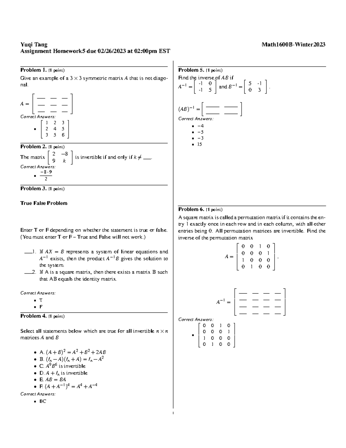 Math1600B-Winter 2023 Homework5 - Yuqi Tang Math1600B-Winter Assignment ...