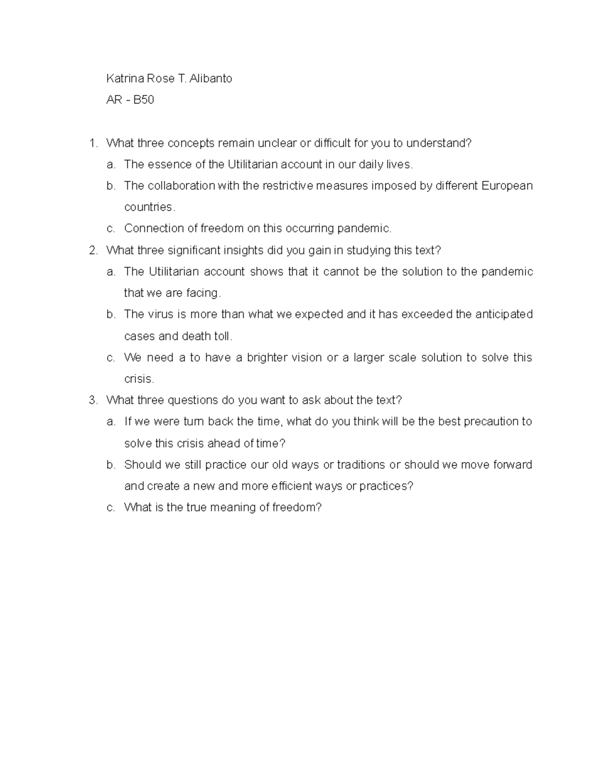 MRR2 In STS - bbb - Katrina Rose T. Alibanto AR - B What three concepts remain unclear or ...