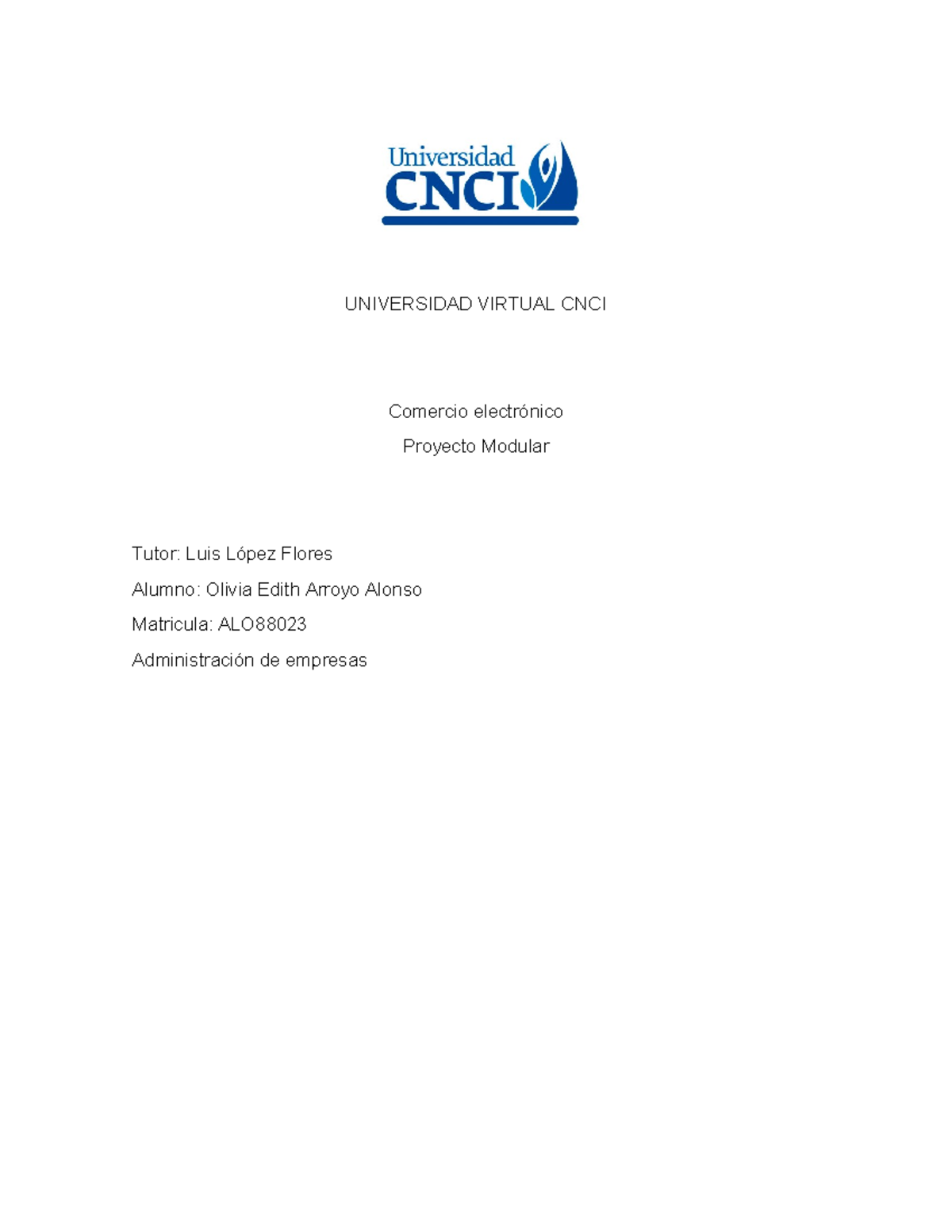Proyecto Modular Universidad Virtual Cnci Comercio Electrónico