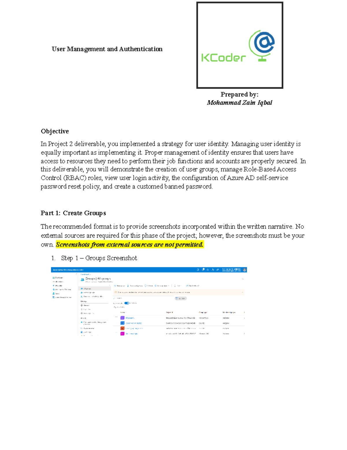 Project 3 (final) - User Management and Authentication Prepared by ...