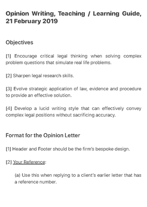FIRM 3 - Opinion Writing Assessment 1 - 19 - LAW 609 OPINION WRITING ...