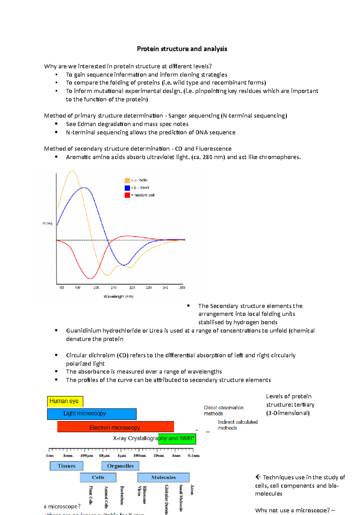 Protein structure and analysis - wild type and recombinant forms) - To ...