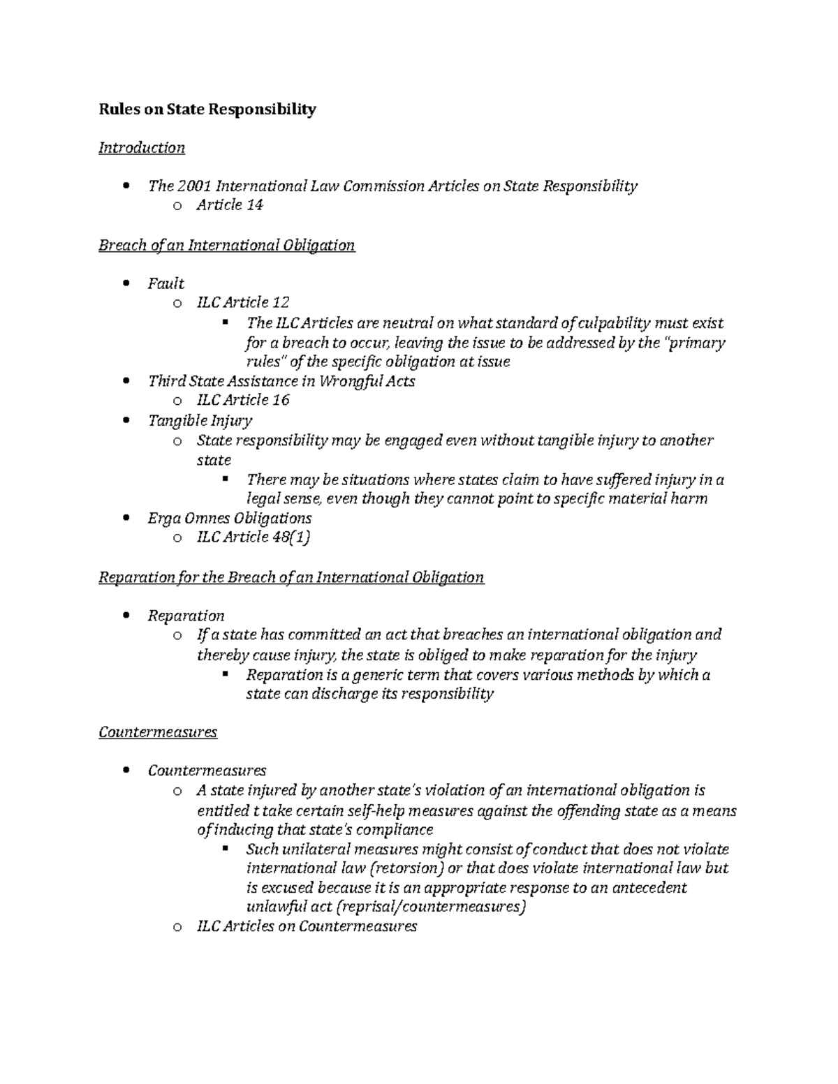 Rules on State Responsibility - Rules on State Responsibility ...