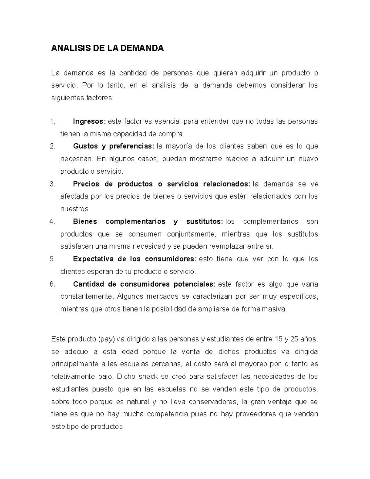 Analisis de demanda - Apuntes - ANALISIS DE LA DEMANDA La demanda es la ...