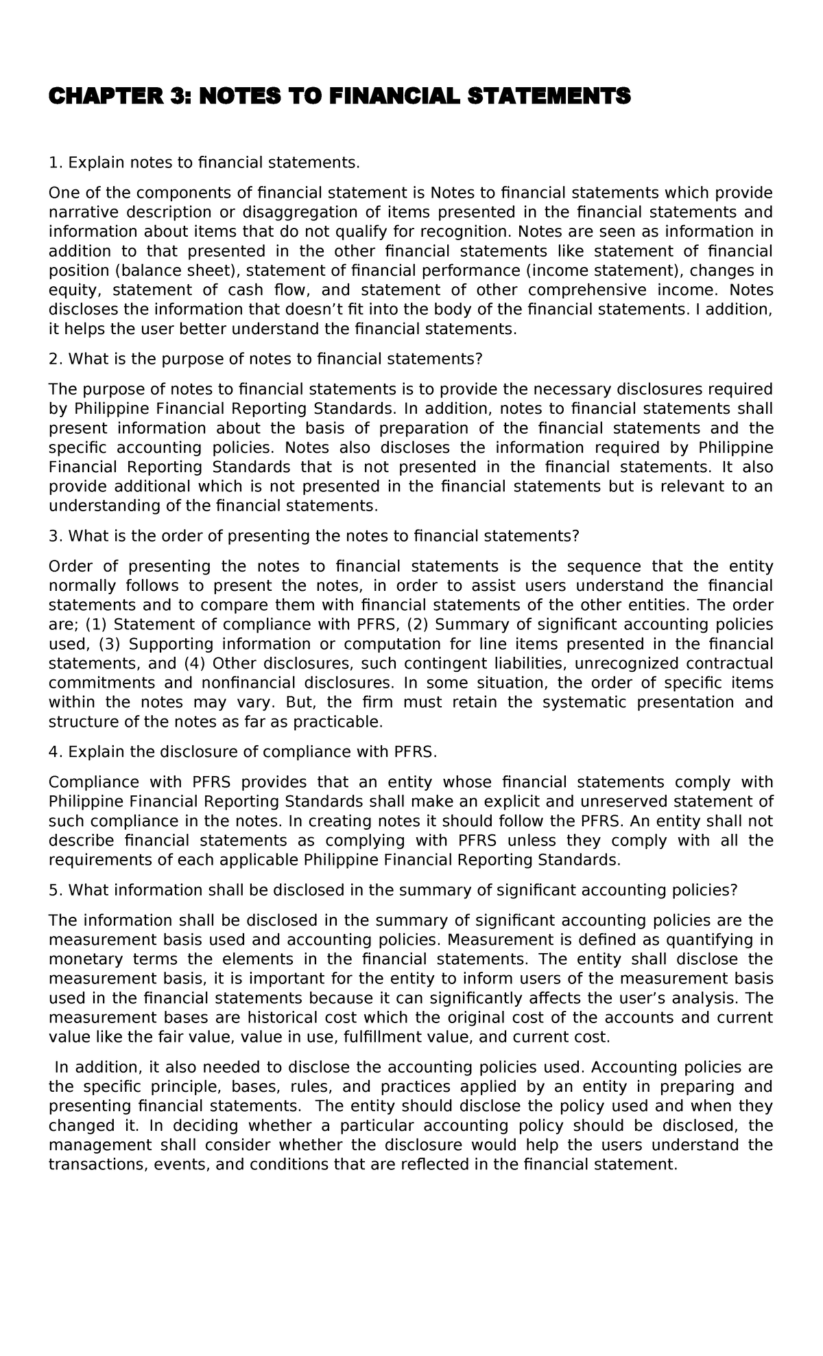 Chapter 3&4 - Updates on fs - CHAPTER 3: NOTES TO FINANCIAL STATEMENTS ...