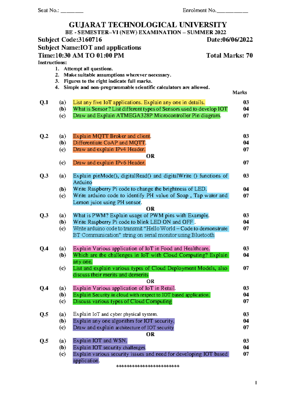 S 2022 - ewrkjwe - 1 Seat No.: ________ Enrolment No ...