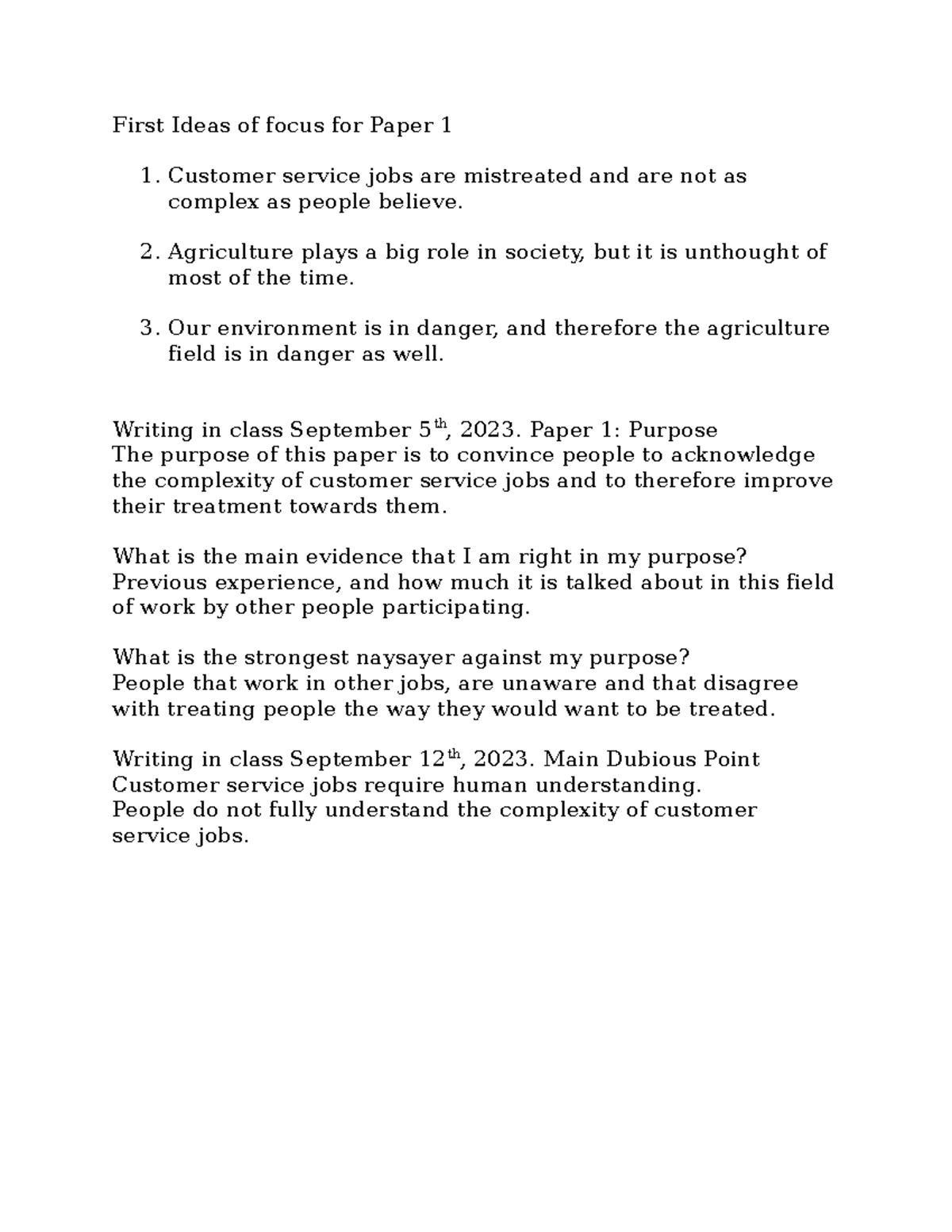 English Paper 1 Ideas - example - First Ideas of focus for Paper 1 1 ...