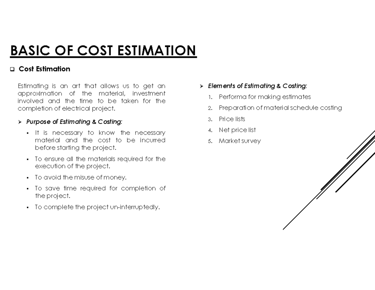 EE-413 Lecture-Notes-6 - Cost Estimation Estimating is an art that ...