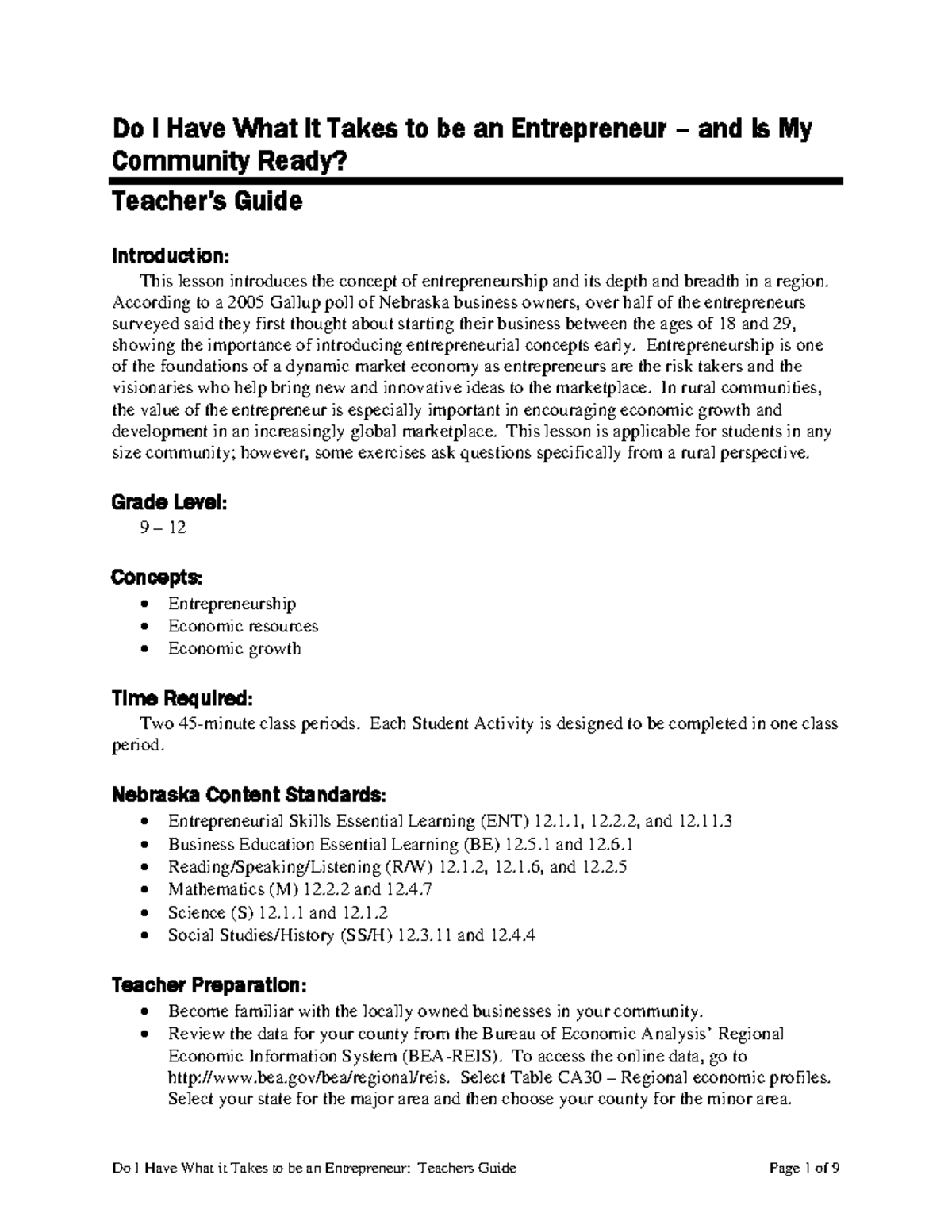 Entreplessonteachersguidev 2 - Do I Have What it Takes to be an ...