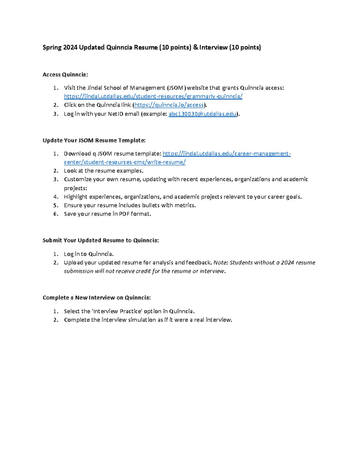 Spring 2024 Updated Quinncia Resume And Interview - Spring 2024 Updated ...