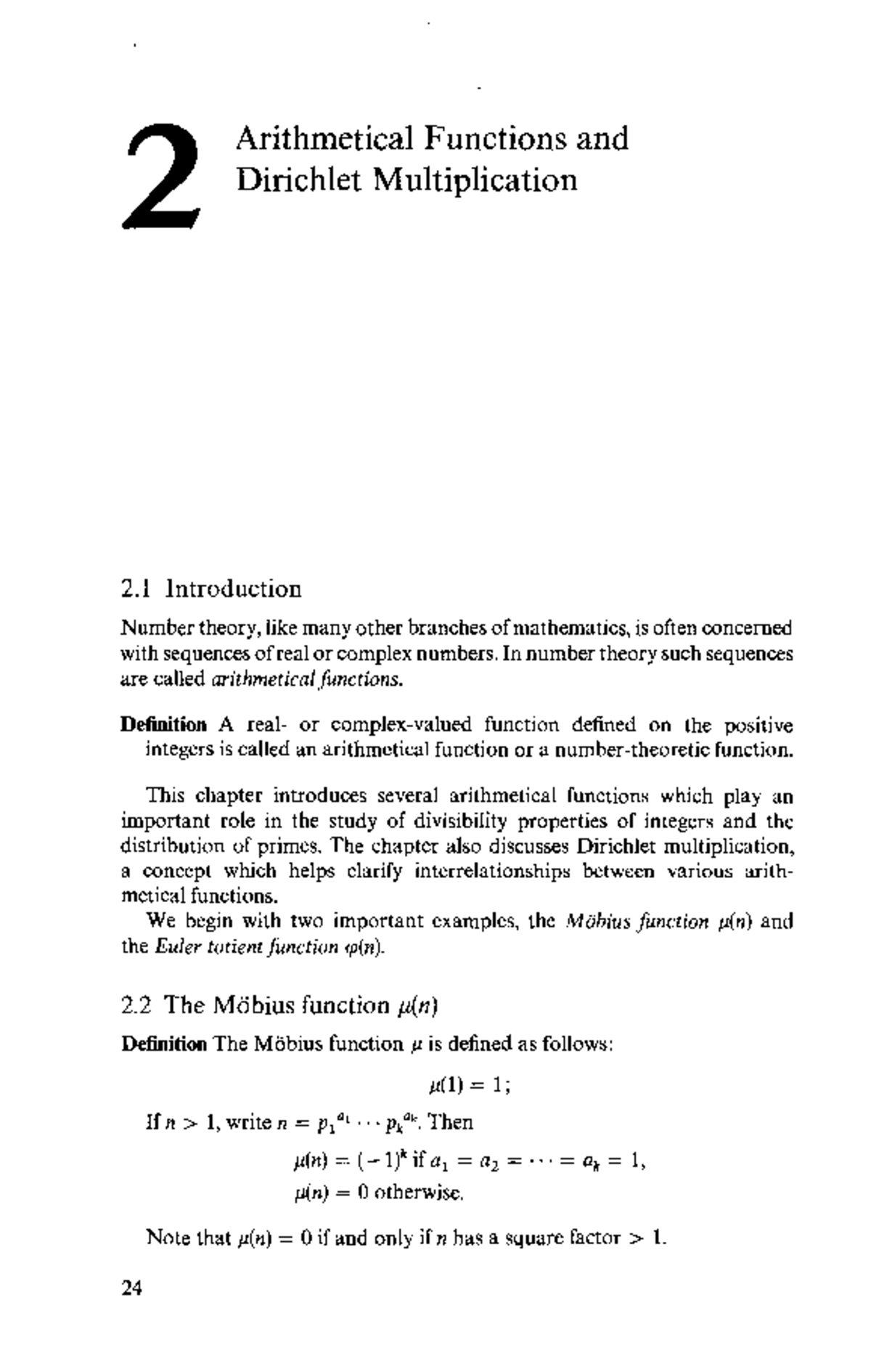 It is the pdf of the sibject number theory - 2 Arithmetical Functions ...