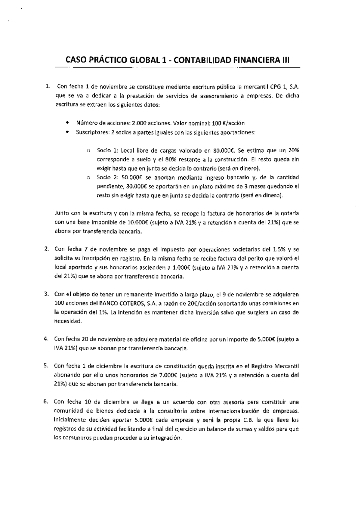 supuesto global 1 - Contabilidad Financiera Iii - Studocu