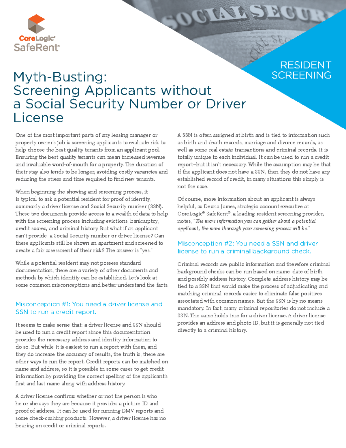 Myth buster screening applicants without ssn - RESIDENT Myth-Busting ...