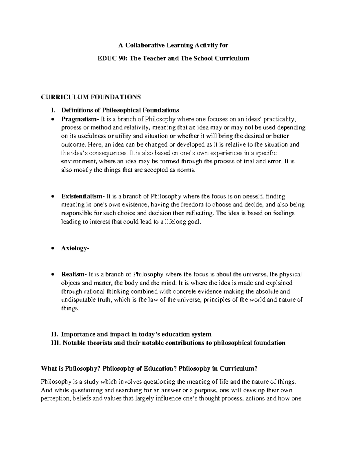 A Collaborative Learning For - A Collaborative Learning Activity for ...