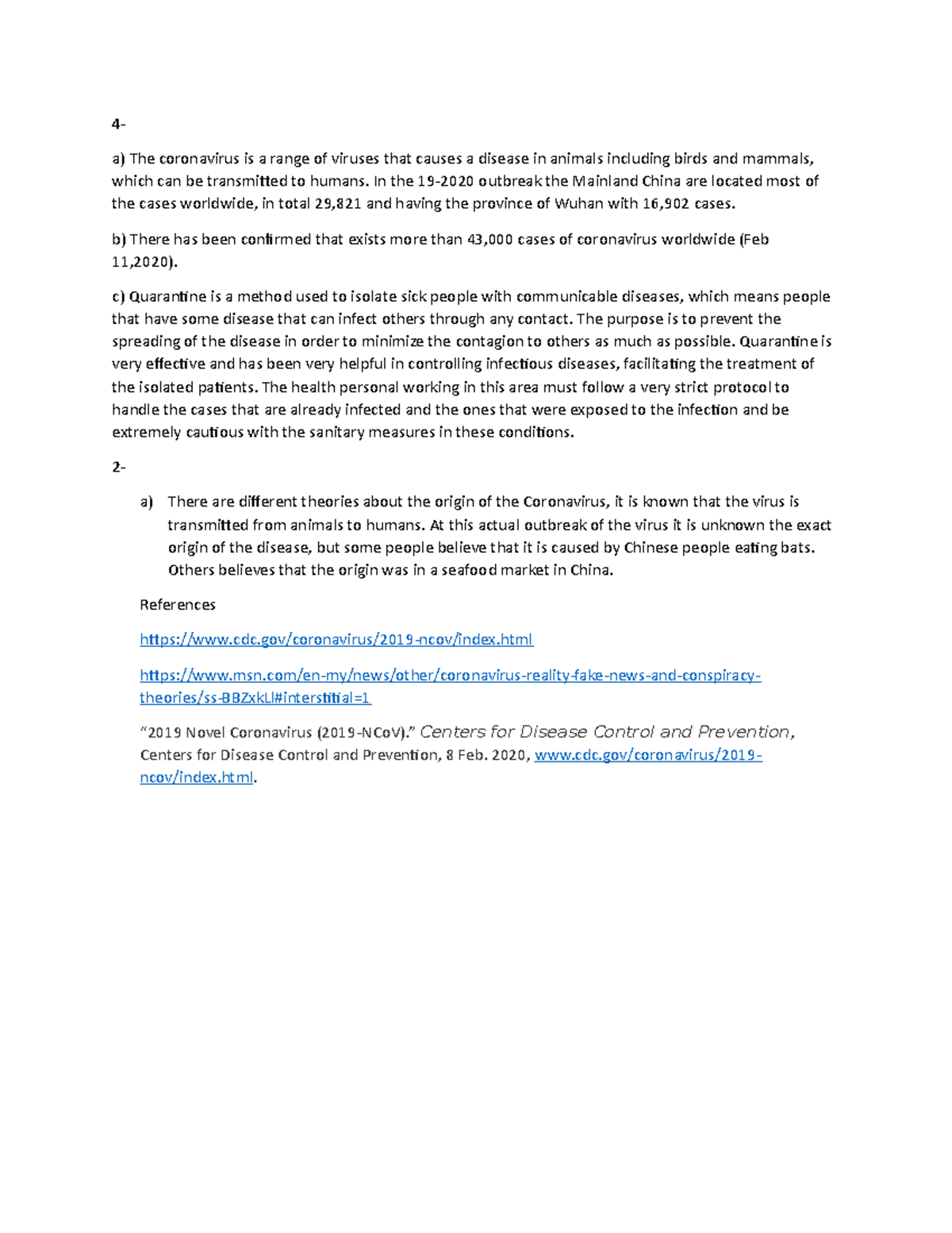 Coronavirus - notes - 4- a) The coronavirus is a range of viruses that ...