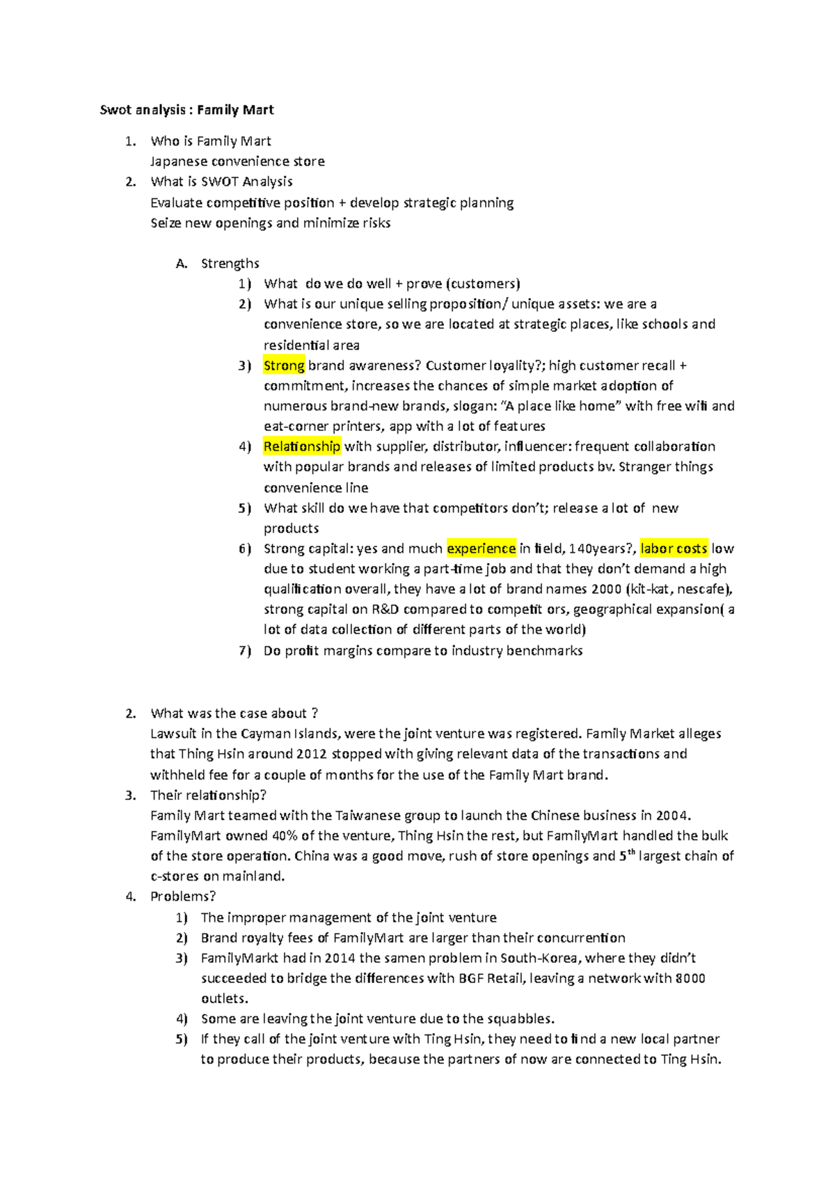 Family Mart-Swot - Swot analysis : Family Mart Who is Family Mart ...