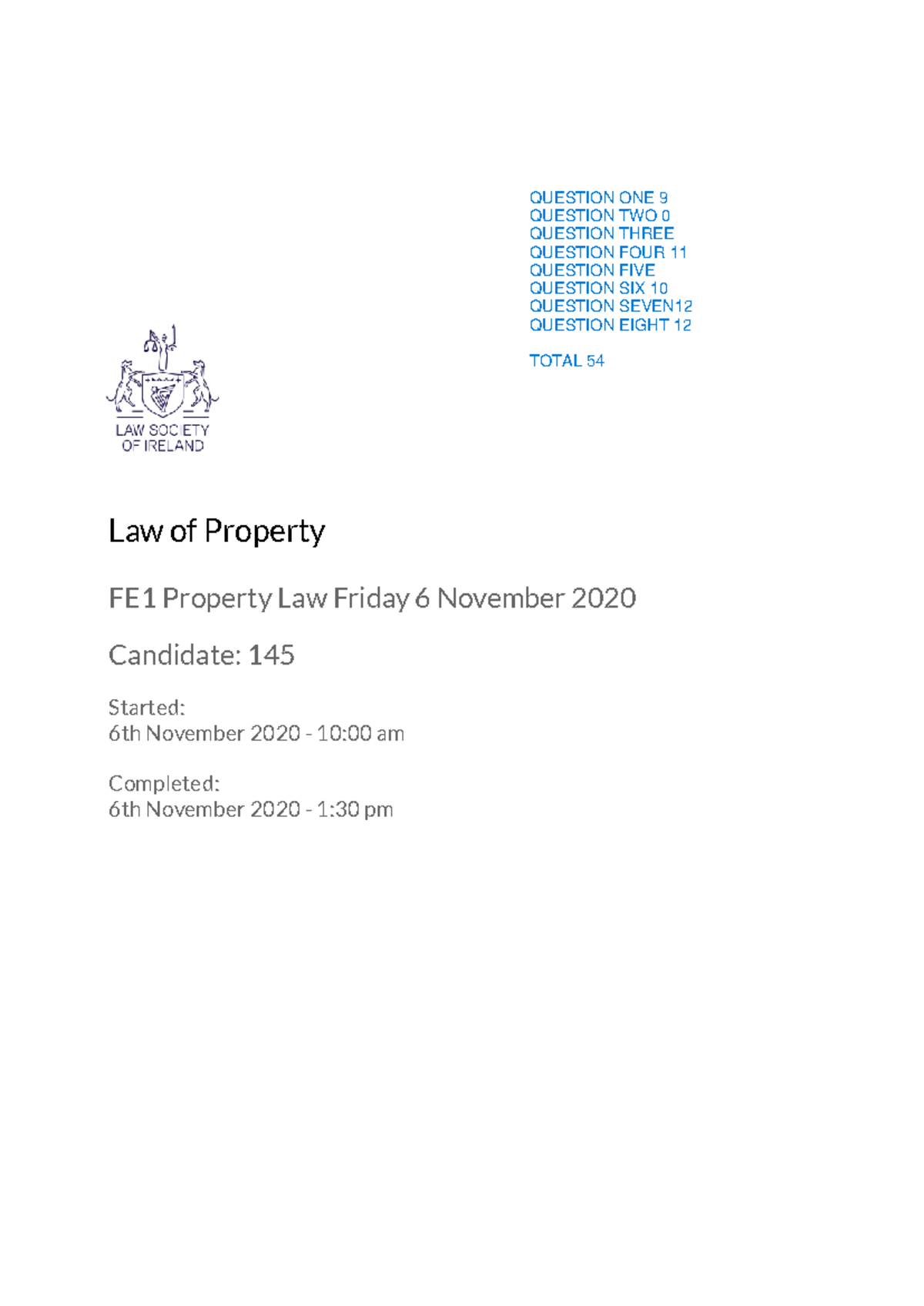 FE1 Property Script 2 - Autumn 2021 54 - Law of Property FE1 Property ...